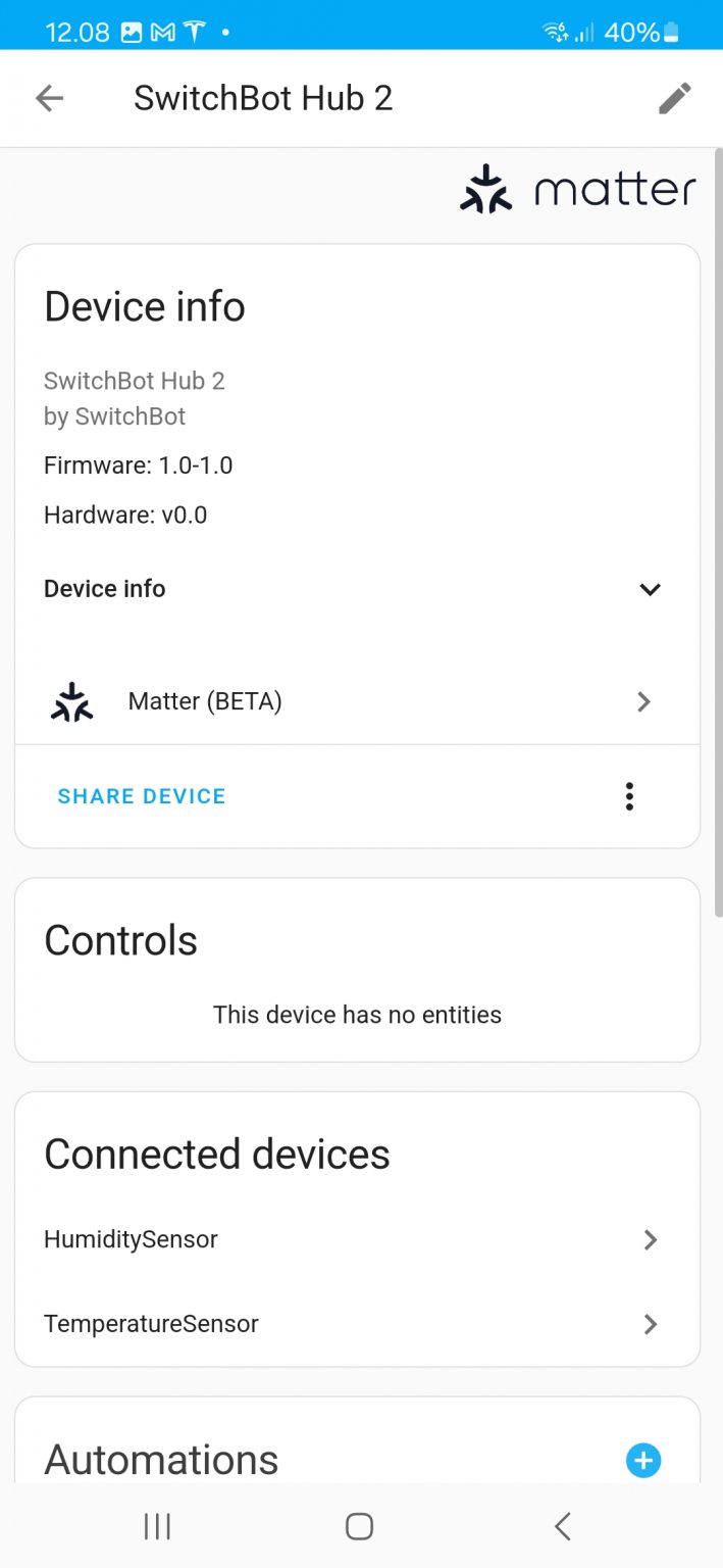 Matter with SwitchBot Hub 2 and Home Assistant – Creating Smart Home