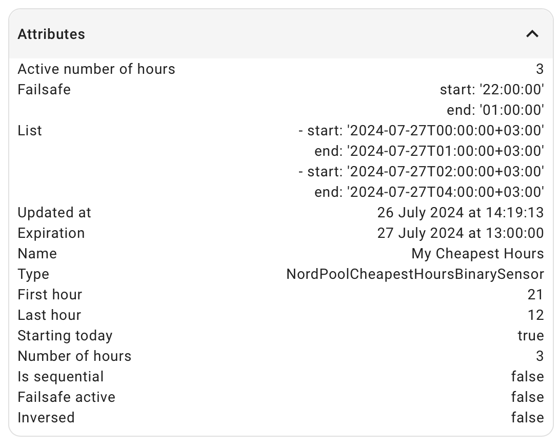 Home Assistant: Nord Pool cheapest hours with AIO Energy Management ...